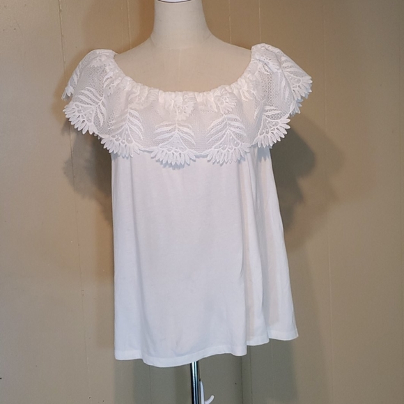 Target | Tops | And E A W Y White Lacey Cotton Shirt | Poshmark